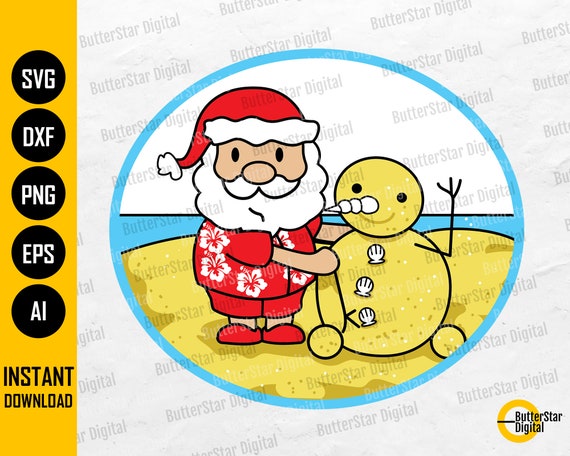 Santa & Sandman PNG Christmas Snowman Holiday Beach - Etsy