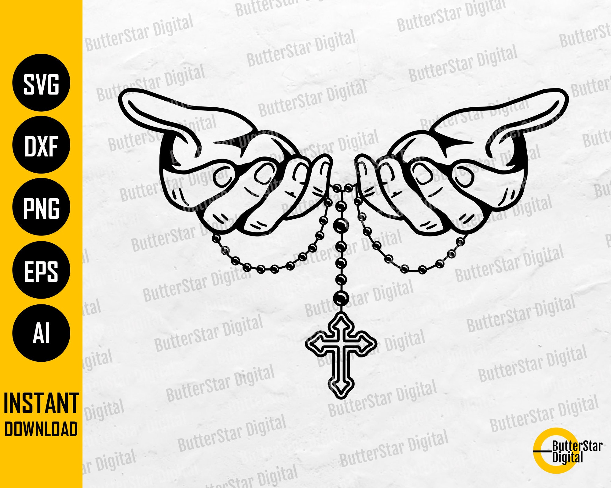 Hands With Rosary Svg Praying Svg Christian Religion Etsy