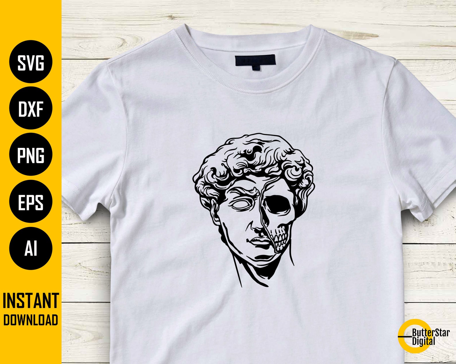 David Skull SVG Greek Statue SVG Renaissance Sculpture SVG - Etsy