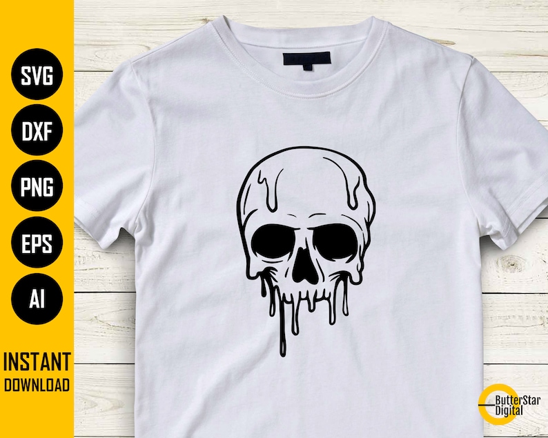 Dripping Skull SVG Skeleton SVG Gothic Decal T-shirt - Etsy UK