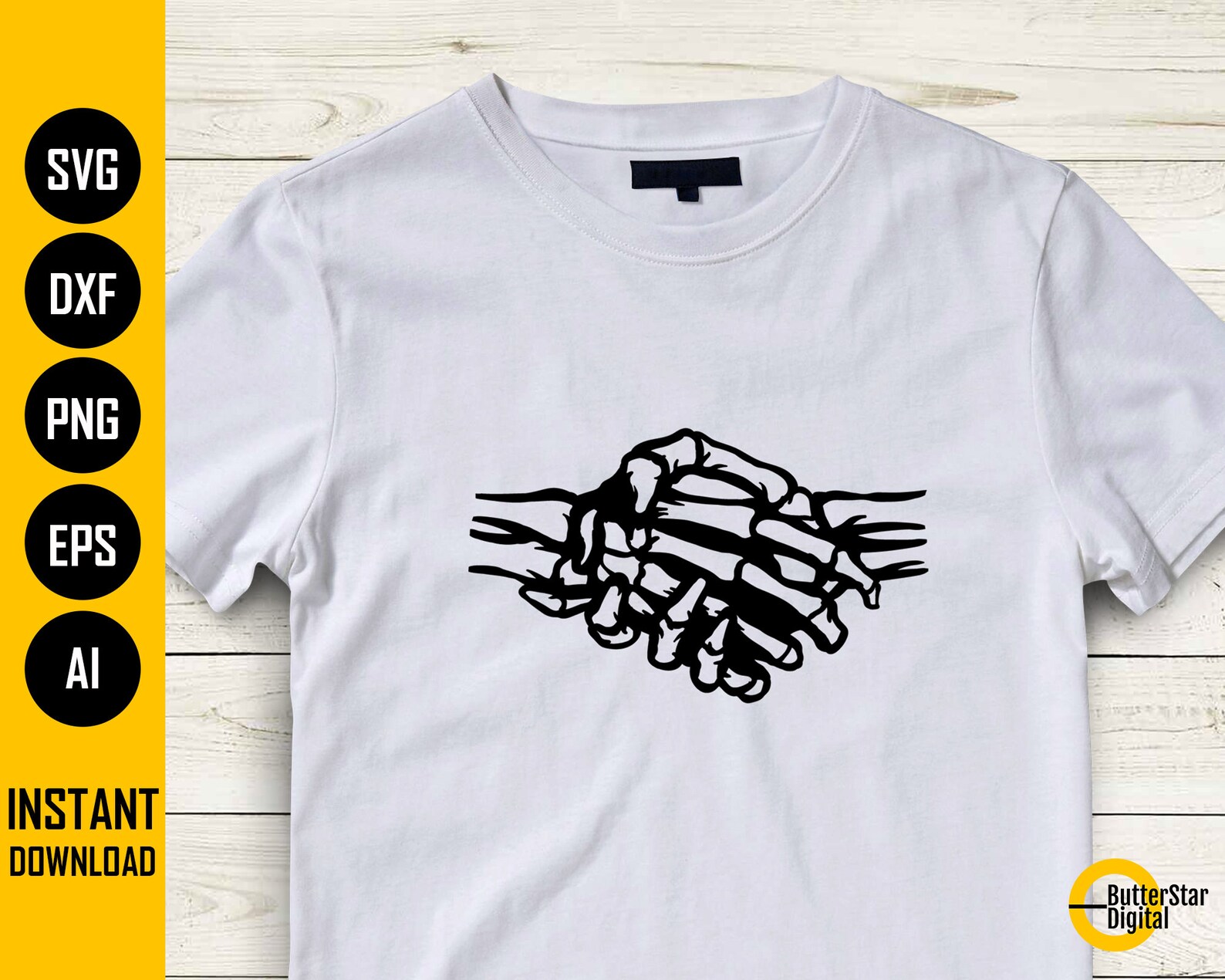 Skeleton Handshake SVG Shake Hands SVG Gothic T-shirt - Etsy
