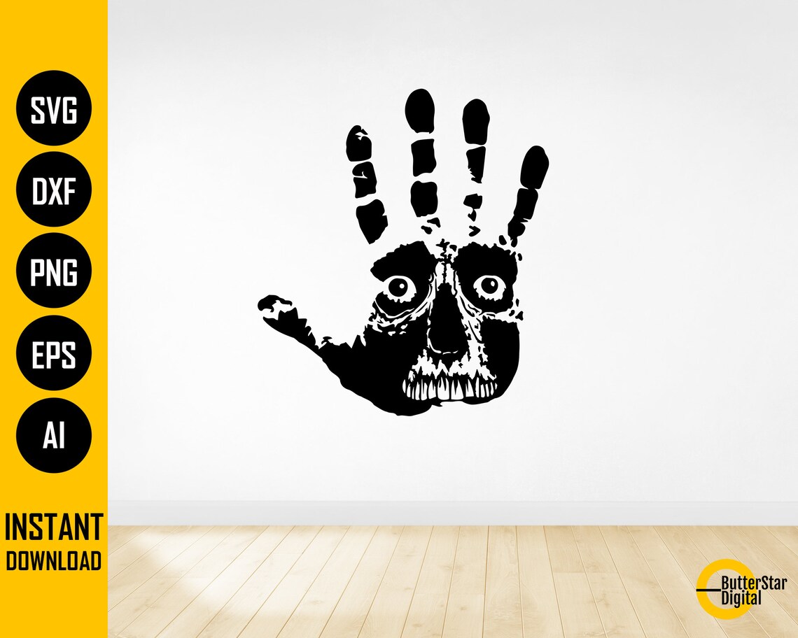 Skull Handprint SVG Hand Print SVG Horror T-shirt Decal - Etsy