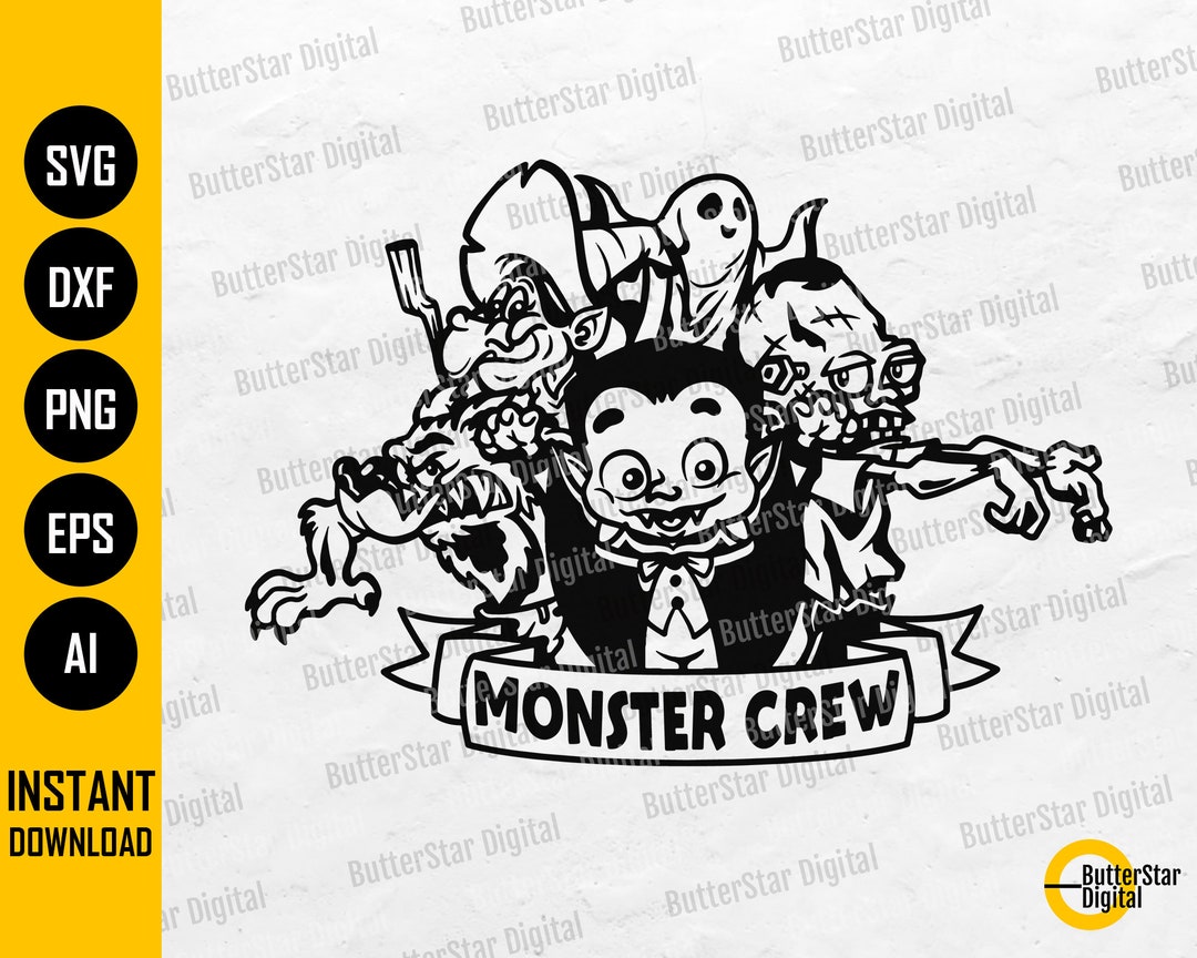 Monster Crew SVG | Cute Kids Halloween Party Decor T-shirt Decal ...