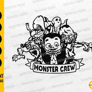 Monster Crew SVG | Cute Kids Halloween Party Decor T-shirt Decal ...