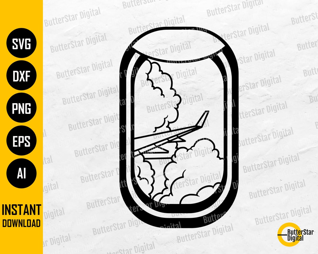 Plane Window SVG | Airplane SVG | World Travel Wall Decor Sticker Decal ...