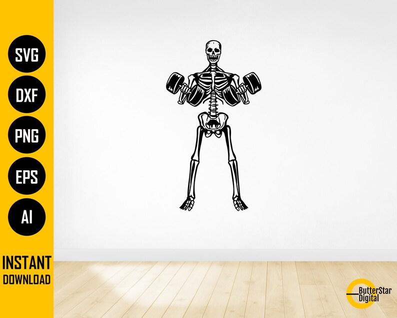 Skeleton Lifting Weights SVG Workout Exercise Crossfit - Etsy