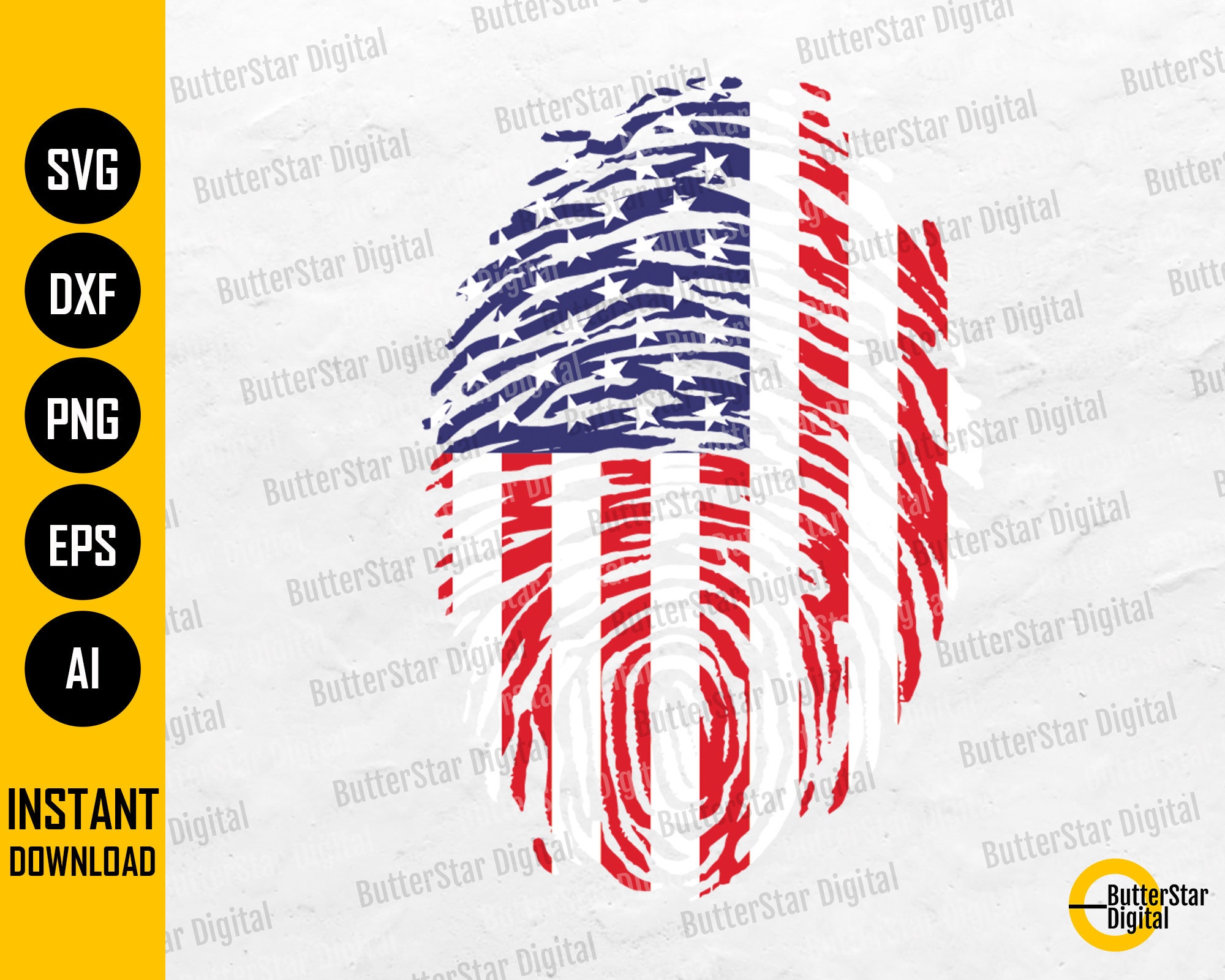 American Fingerprint SVG USA Flag SVG America Svg - Etsy