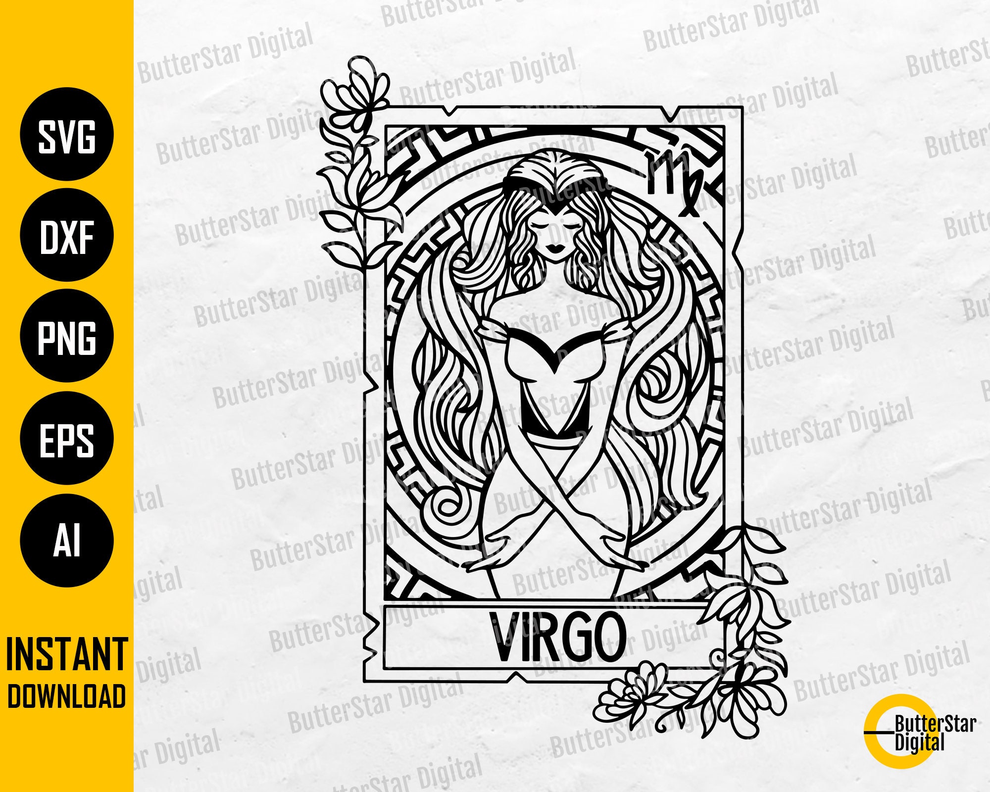 Virgo Zodiac Card SVG Star Sign T-shirt Decal Vinyl Wall Art - Etsy