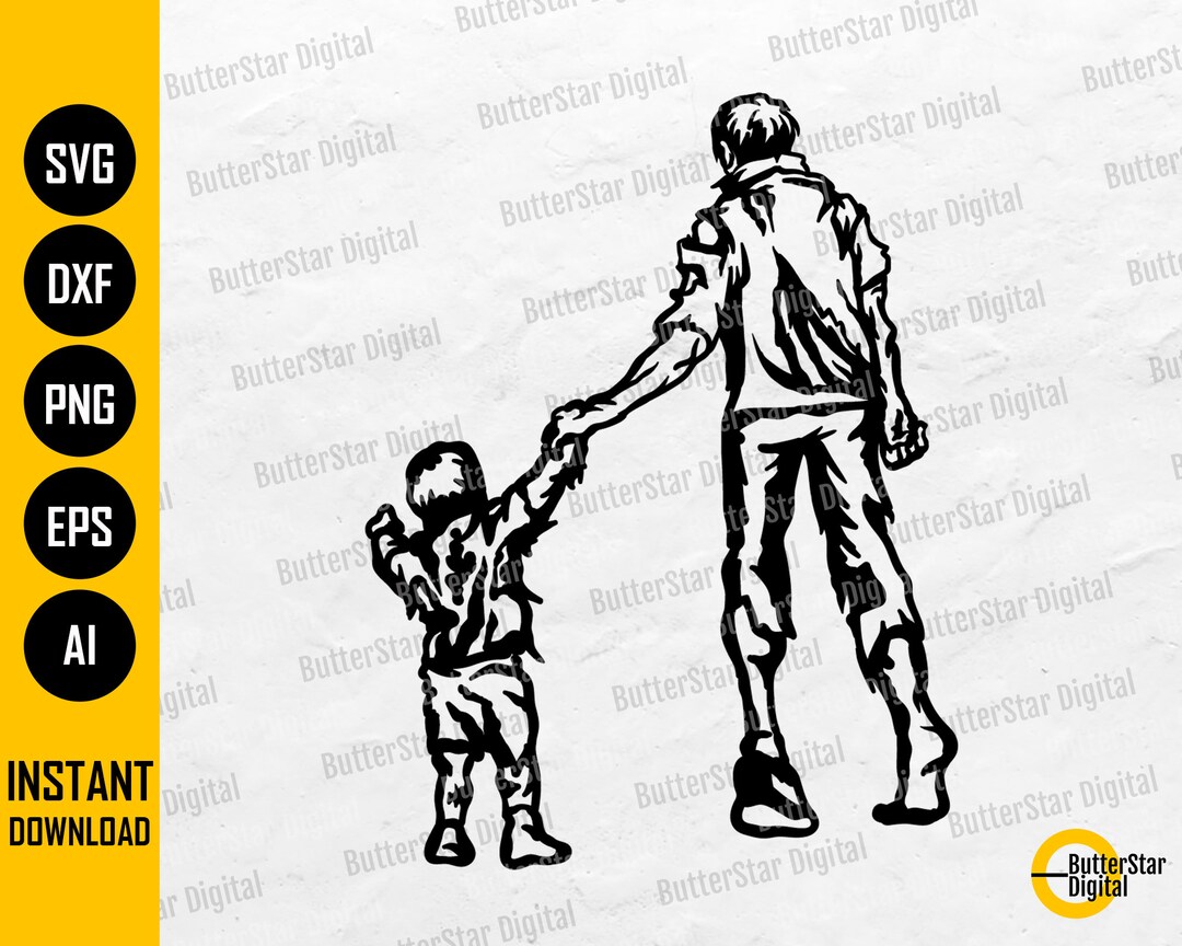 Zombie Dad and Son SVG | Cute Halloween Parent Decal T-shirt Graphics ...