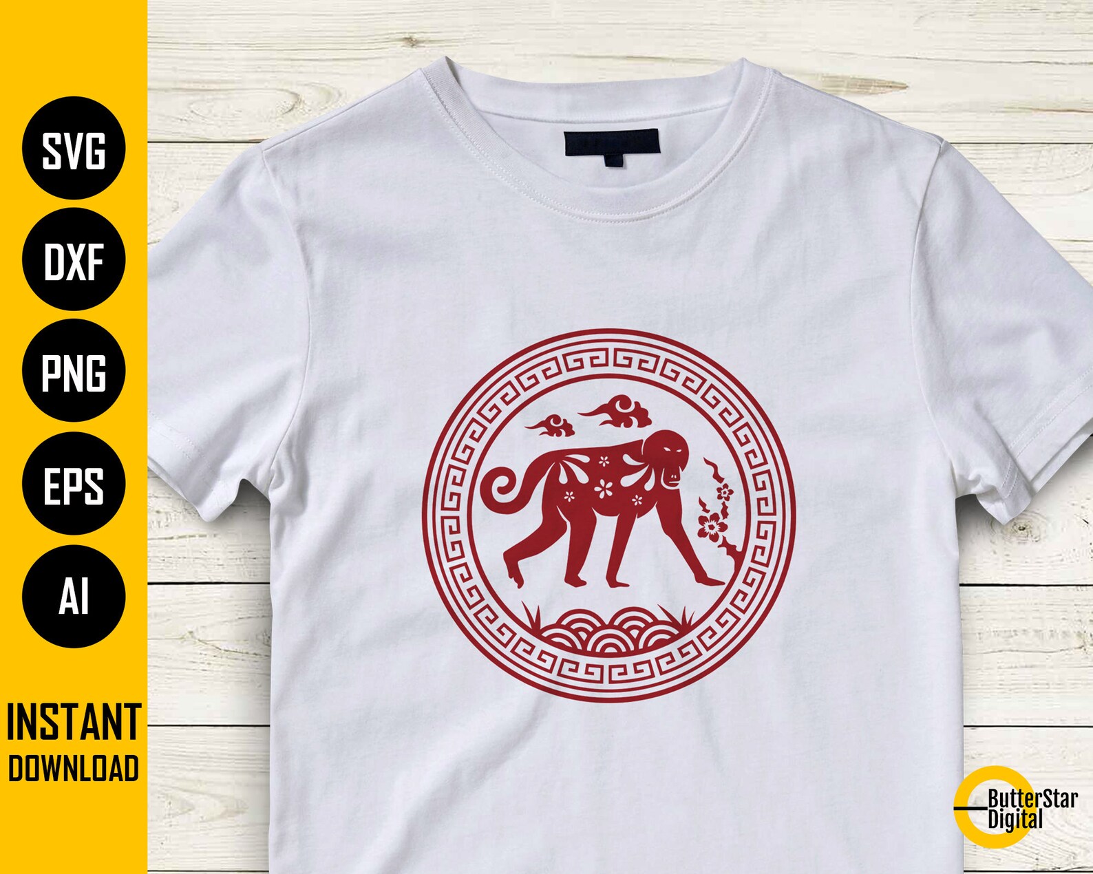 Chinese Monkey SVG Lunar New Year SVG China Shirt Decal - Etsy