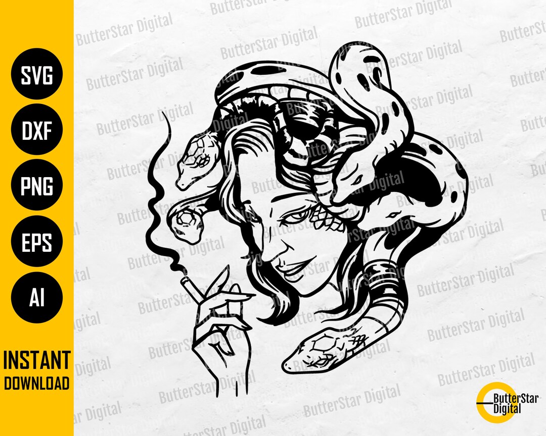 Smoking Medusa SVG Cigarette SVG Nicotine SVG Smoke Cigar Svg Cricut ...
