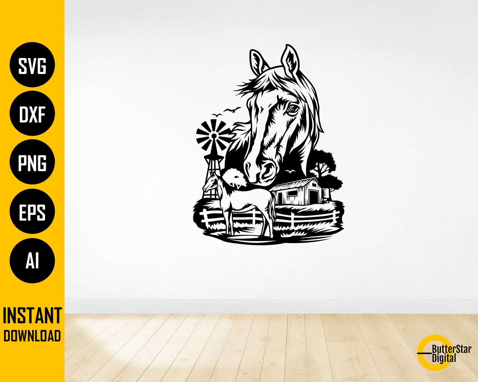 Horse Ranch SVG Horses SVG Farm Animal Shirt Decal Wall - Etsy