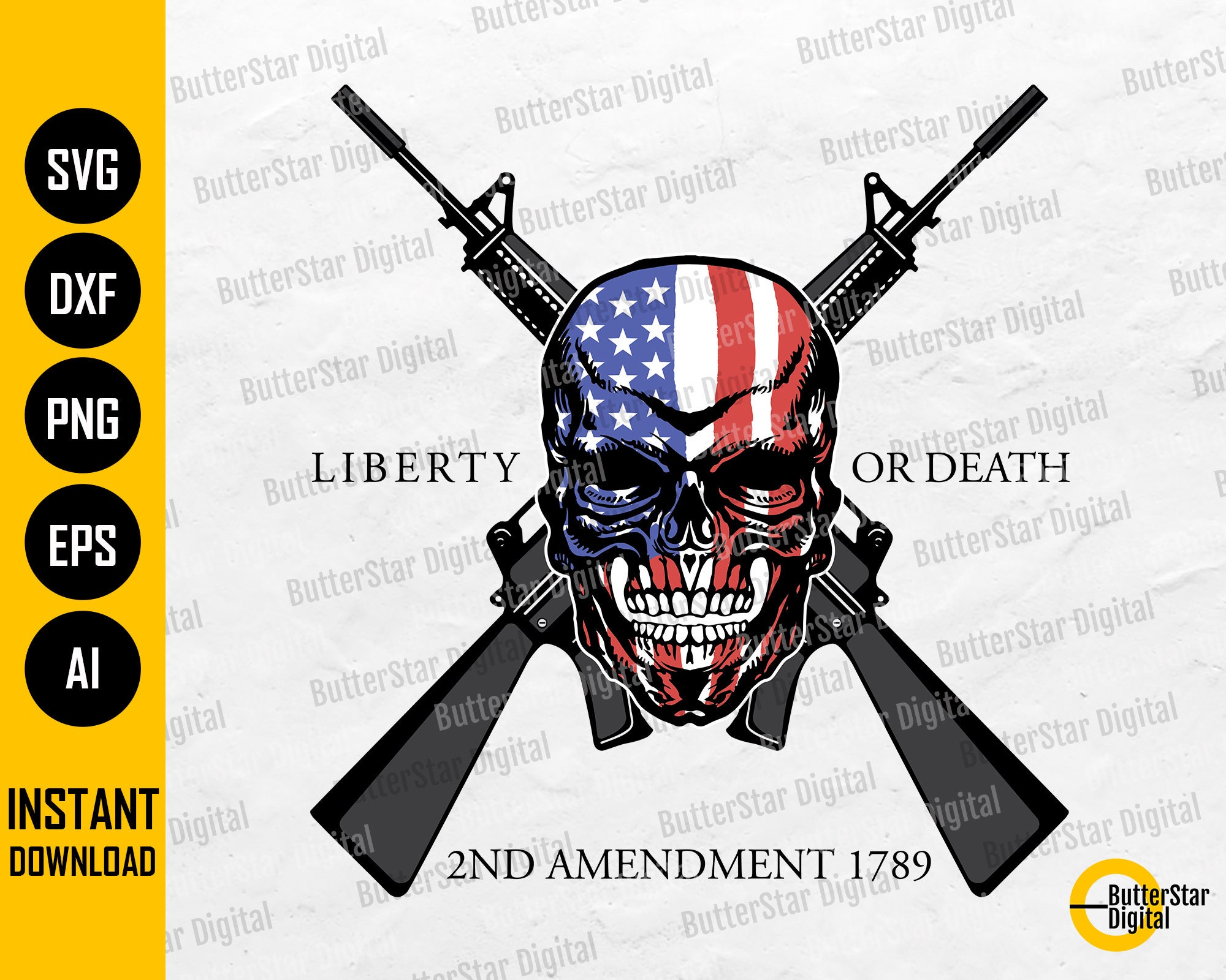 Liberty Or Death SVG / 2nd Amendment SVG / 1789 Svg / Skull | Etsy