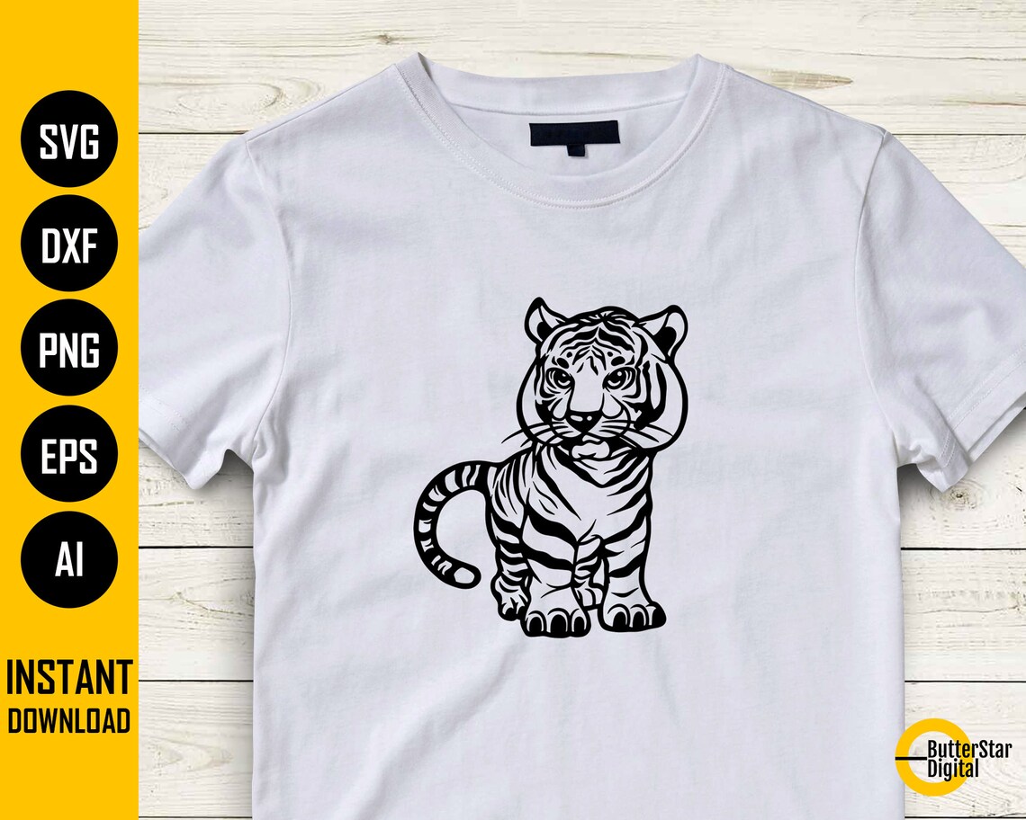 Chibi Tiger SVG | Cute Wild Animal Illustration Drawing Graphics ...