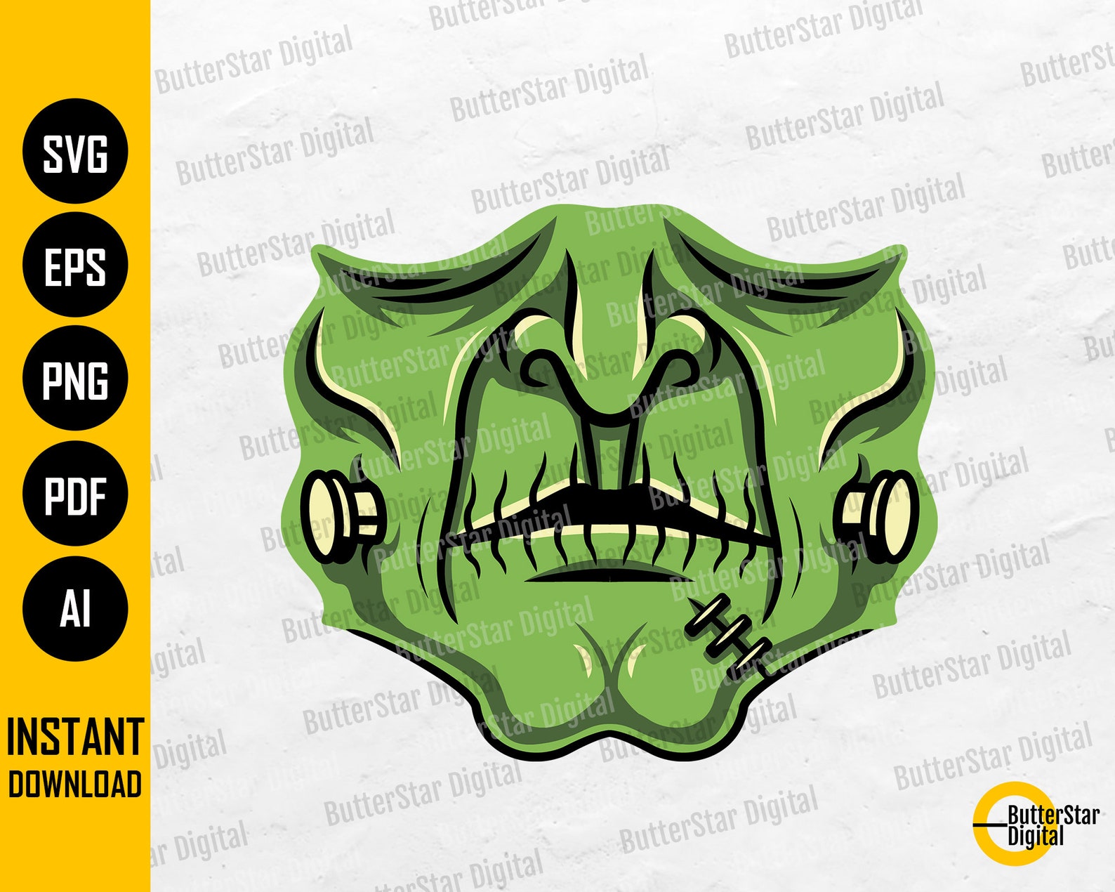 Frankenstein Face Mask SVG | Monster Facemask | Horror Mouth Cover ...
