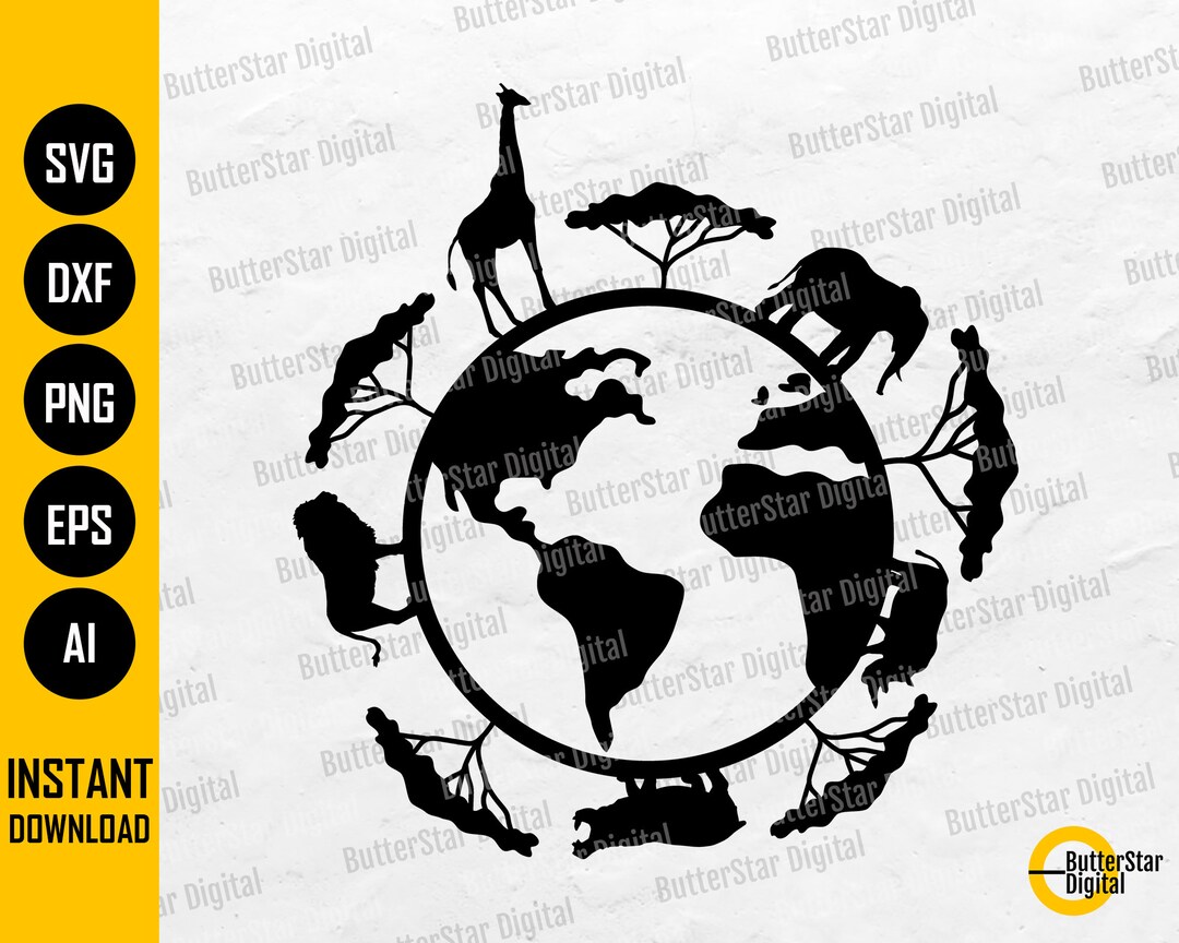 Safari World SVG | Savanna SVG | Wild Animals Earth Shirt Wall Art ...