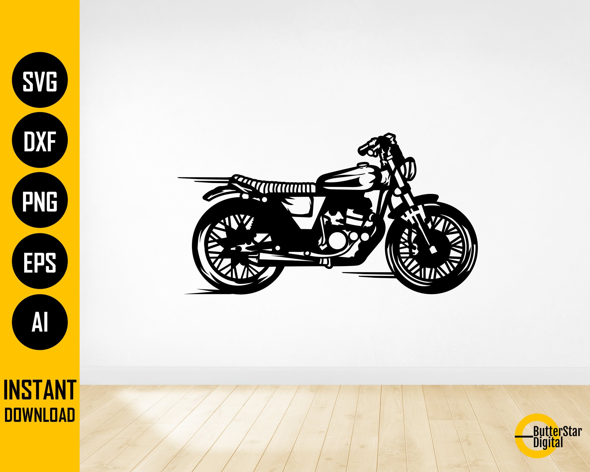 Vintage Motorcycle SVG | Cafe Racer SVG | Old Motorbike SVG | Racing ...