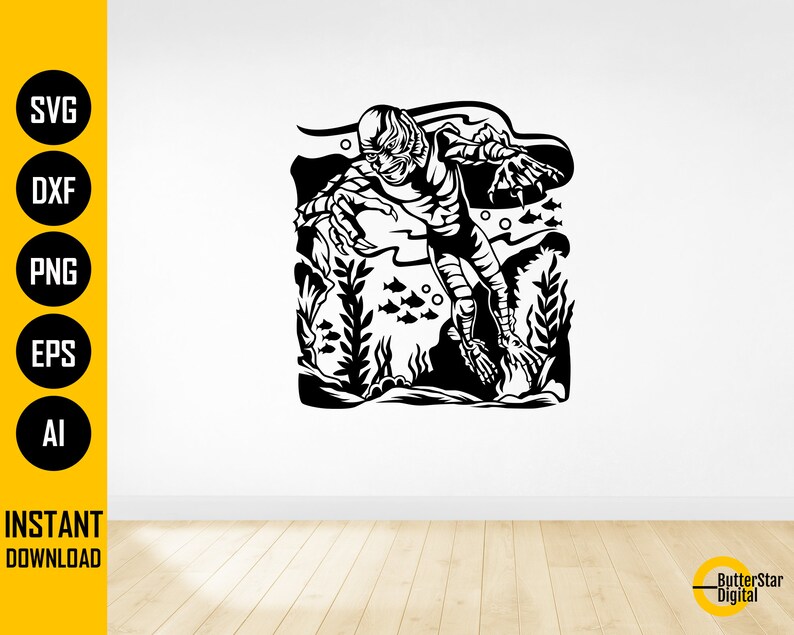 Sea Monster Scene SVG Merman SVG Mermaid SVG Fantasy Svg - Etsy