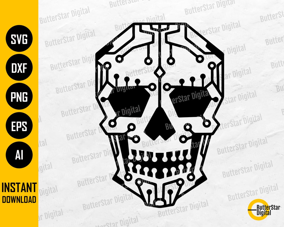 Circuit Skull SVG | Electronic SVG | Resistor Transistor Capacitor ...