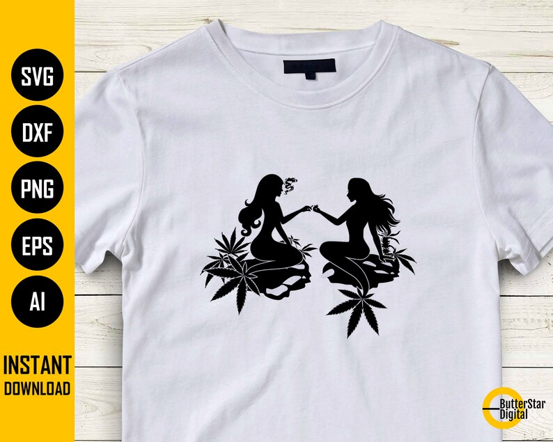 Cannabis Mermaids SVG Smoking Marijuana Joint Smoke Weed | Etsy