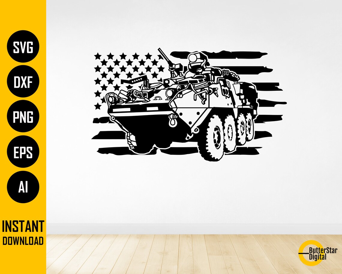US Military Stryker Svg United States Army Truck Svg USA | Etsy