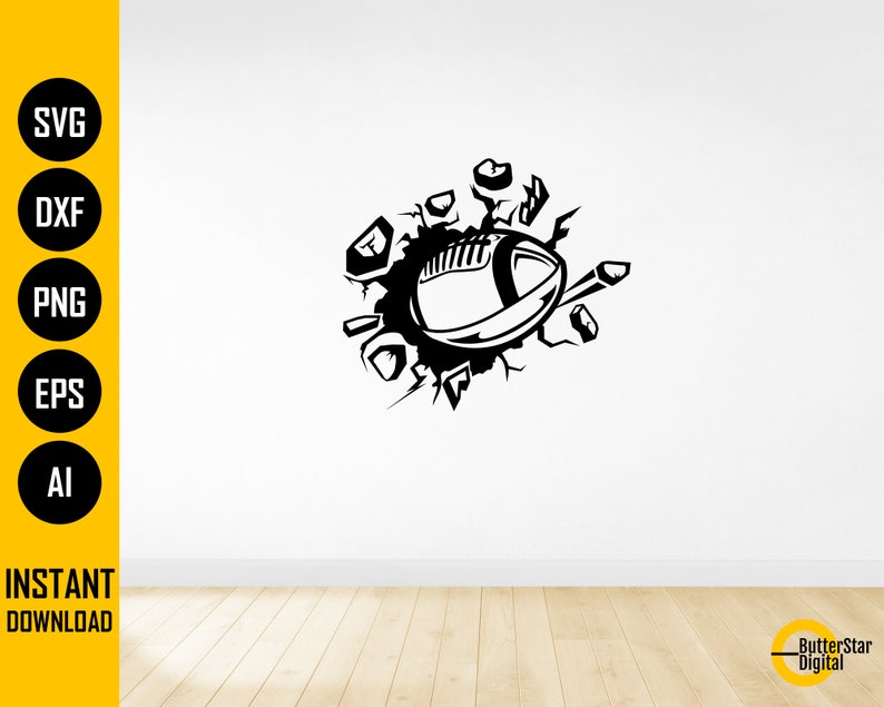 Smashing Football SVG Fall Season Wall Art Decal Decor - Etsy