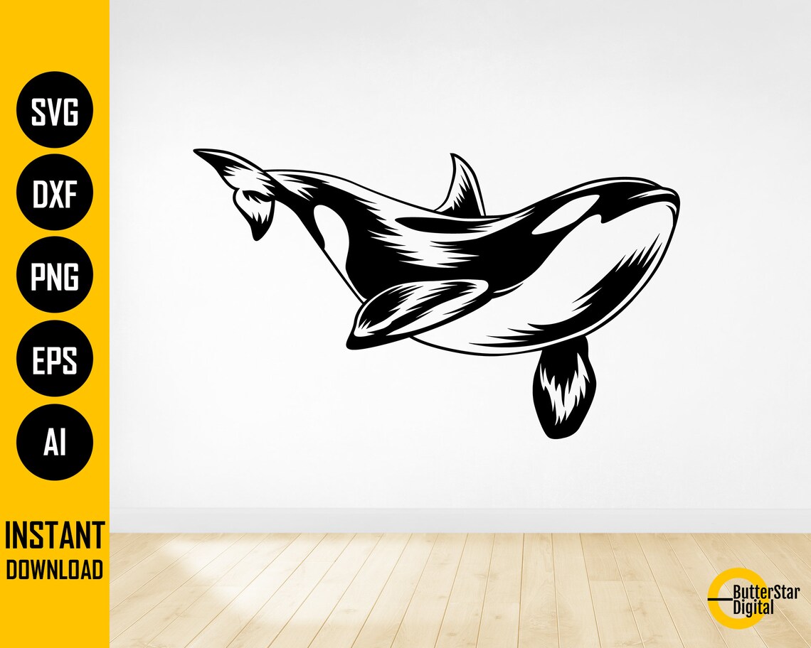 Killer Whale SVG Wild Orca T-shirt Vinyl Stencil Cricut - Etsy