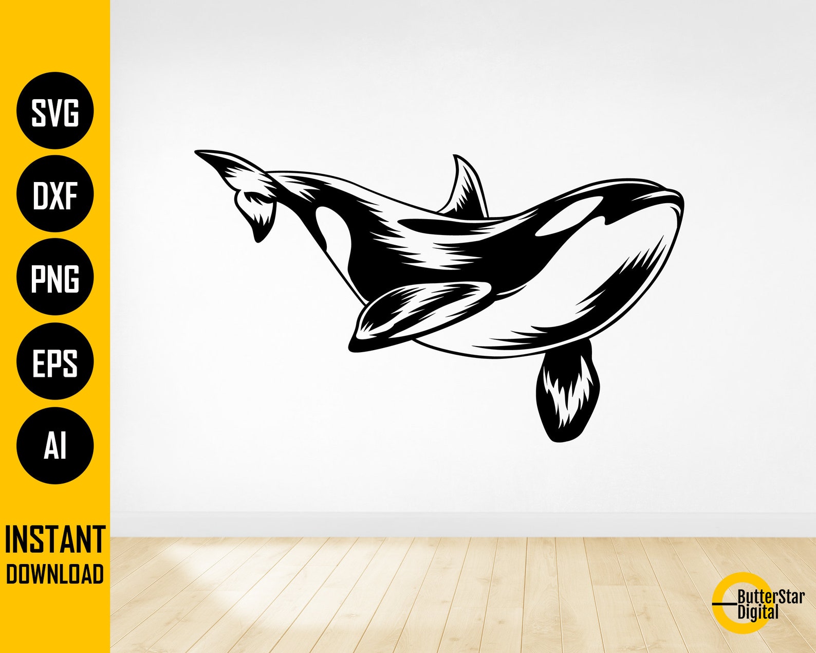 Killer Whale SVG Wild Orca T-shirt Vinyl Stencil Cricut - Etsy