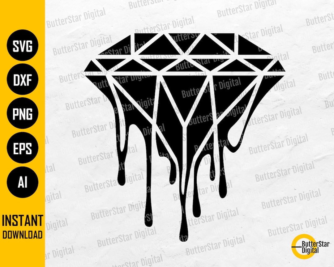 Dripping Diamond SVG | Crystal SVG | Gemstone Decal Shirt Sticker Vinyl ...