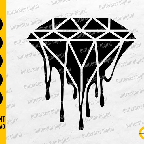 Dripping Diamond SVG File Crystal SVG Gemstone Decal - Etsy