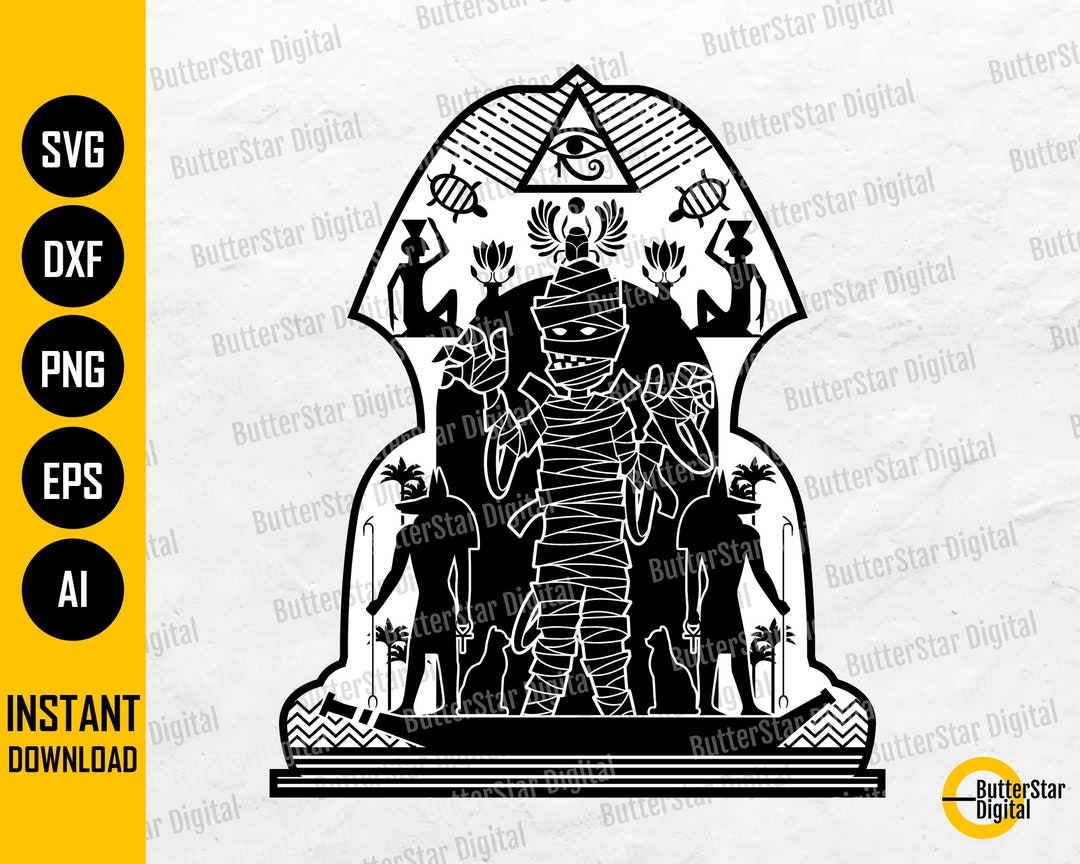 Mummy Sphinx SVG | Halloween Wall Decals | Egyptian Monster Decor ...
