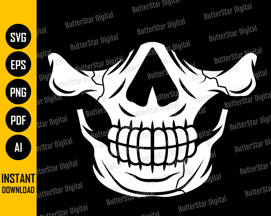Skull Cracked Face Mask SVG Skeleton Mouth Facemask Bones - Etsy