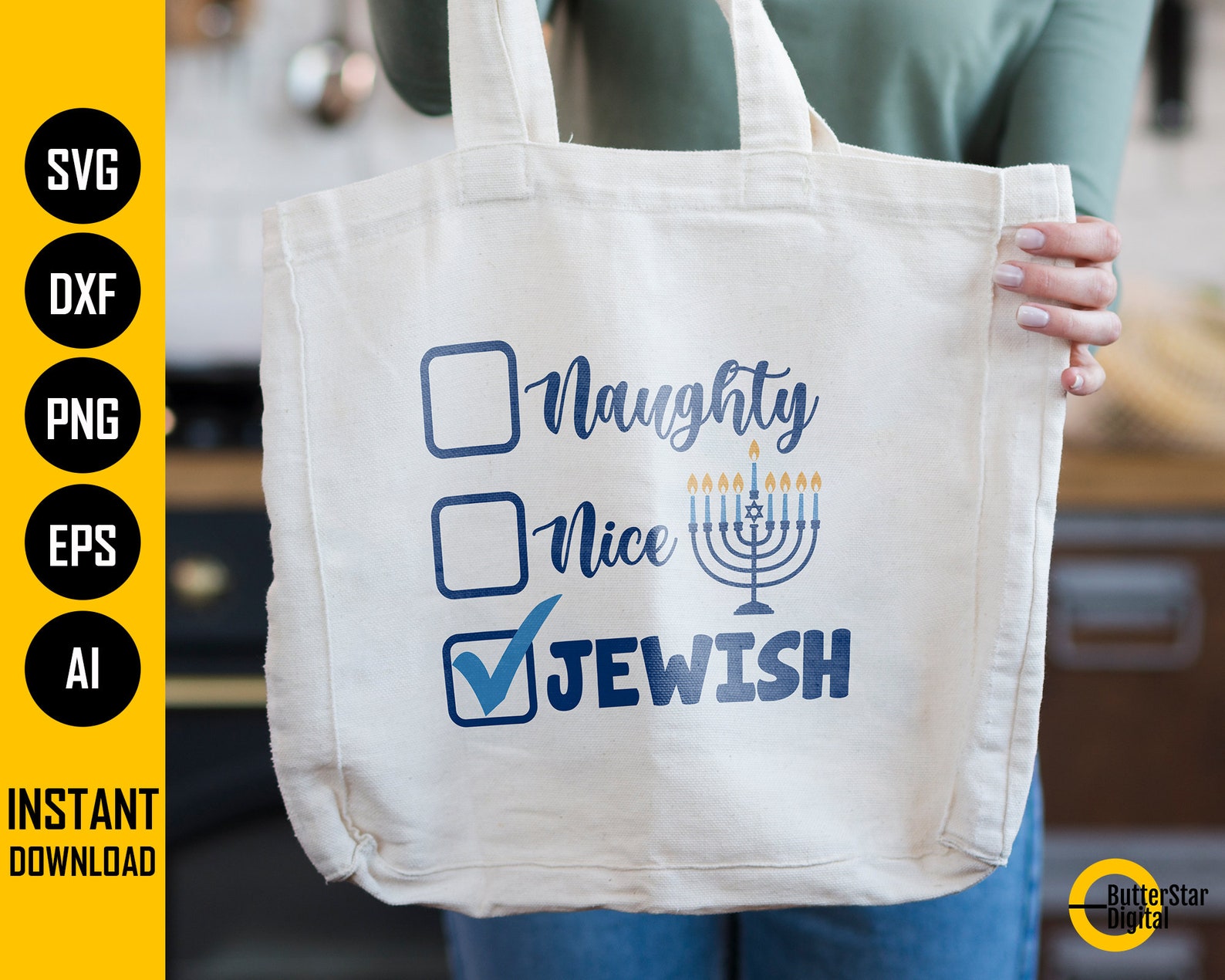 Naughty Nice Jewish SVG Funny Hanukkah SVG Chanukah | Etsy