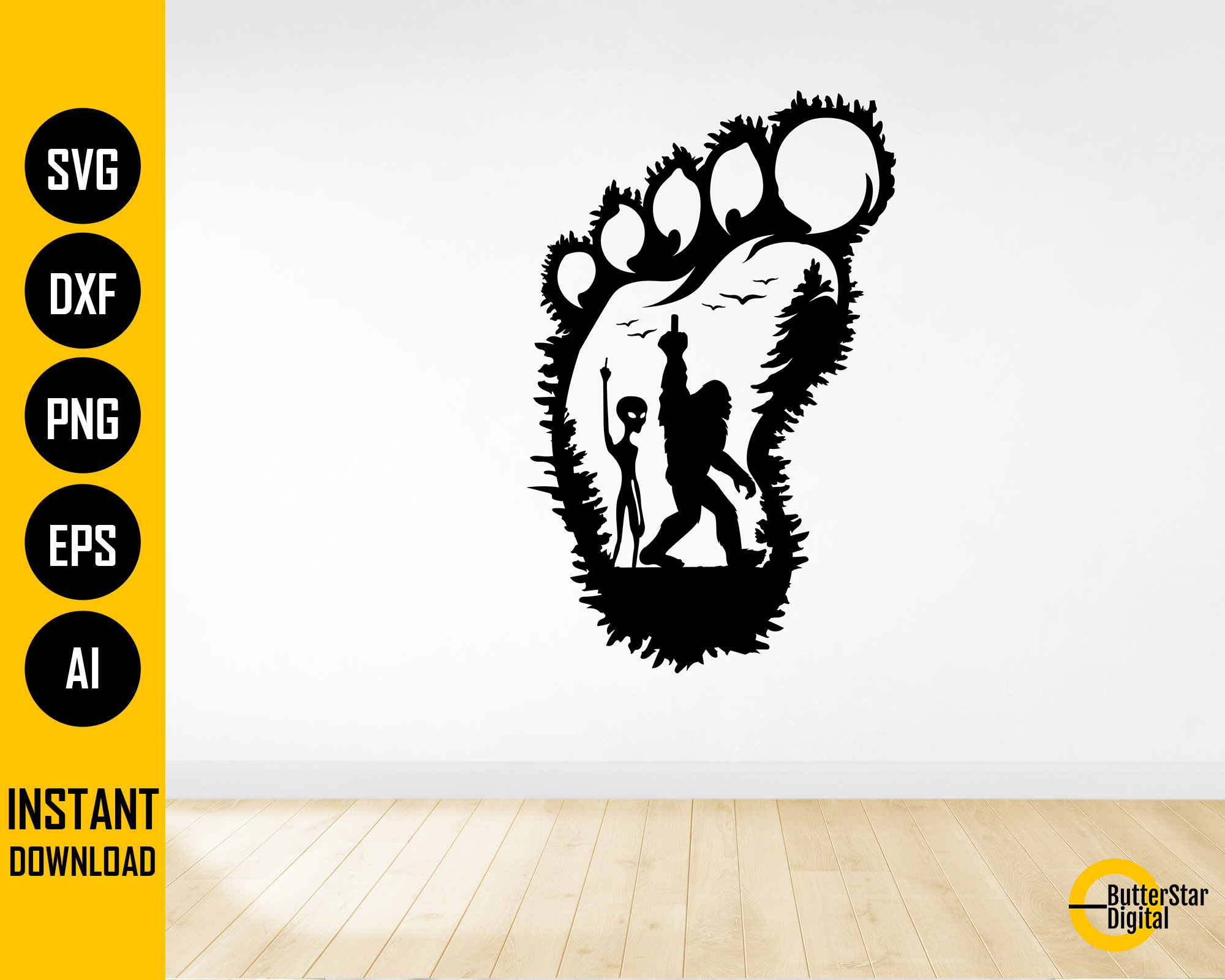 Alien & Bigfoot SVG Big Foot SVG Wild Monsters T-shirt - Etsy Canada