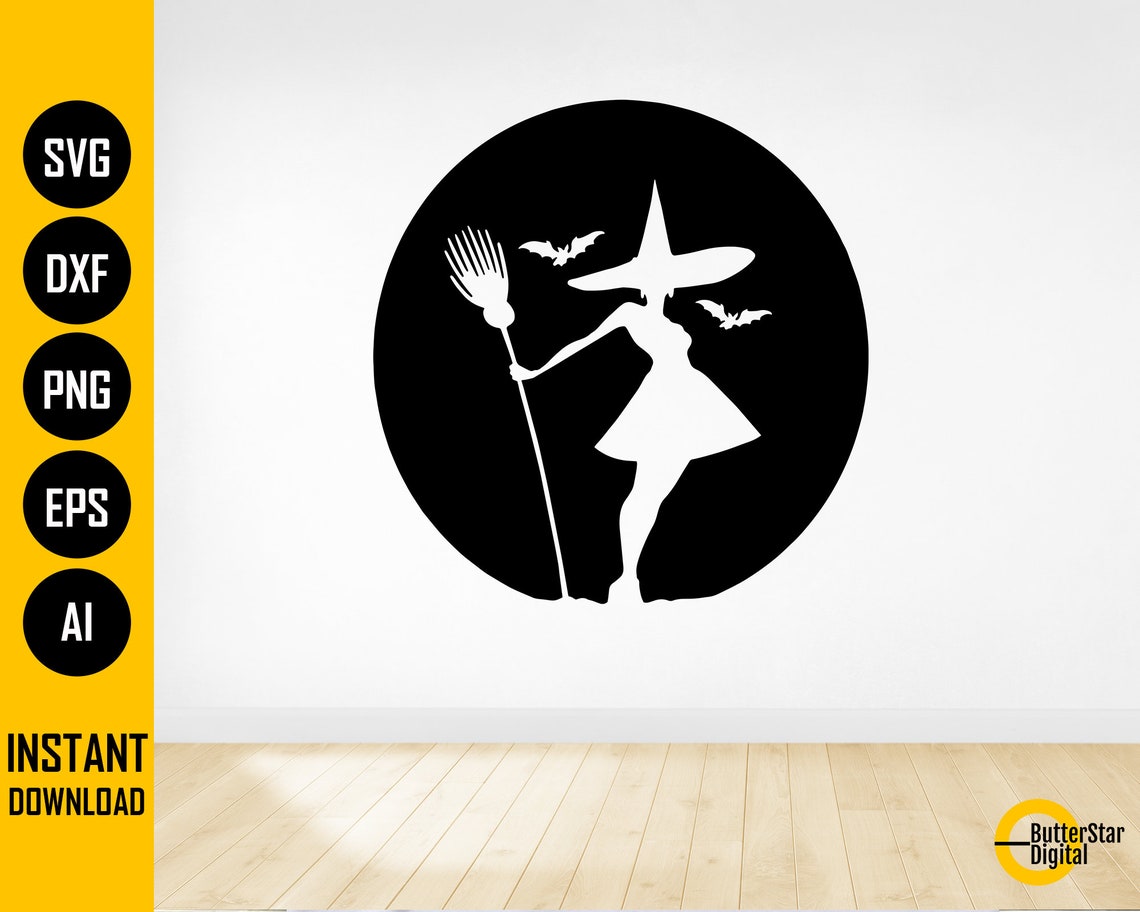 Witch Moon SVG | Kid's Bedroom SVG | Halloween Decal T-shirt Vinyl ...