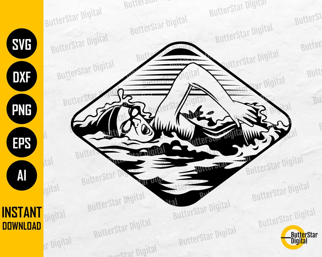 Female Swimmer SVG | Swimming SVG | Athlete T-shirt Decal Sticker ...