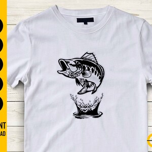 Jumping Bass Fish SVG | Bass Fishing SVG | Angling Reeling Fisherman ...