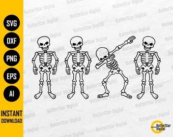 Dabbing Skeleton Svg | Etsy