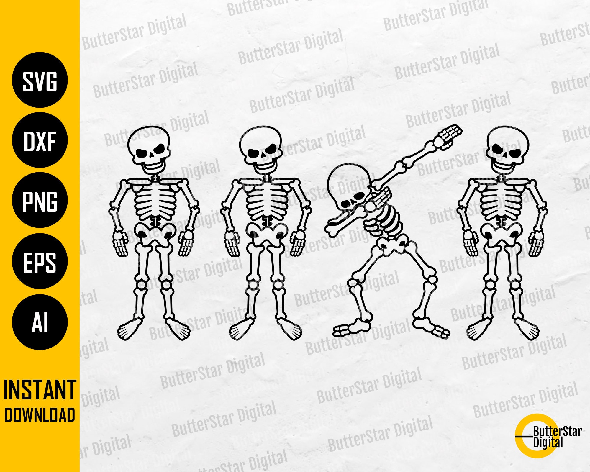Dabbing Skeleton SVG | Funny Gothic Decal Shirt Wall Art Design ...