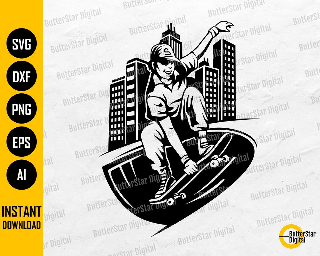 Skater SVG | Skate Park SVG | Skateboard T-shirt Decal Stickers ...