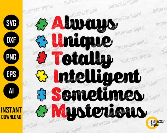 Autism SVG Always Unique Totally Intelligent Sometimes - Etsy