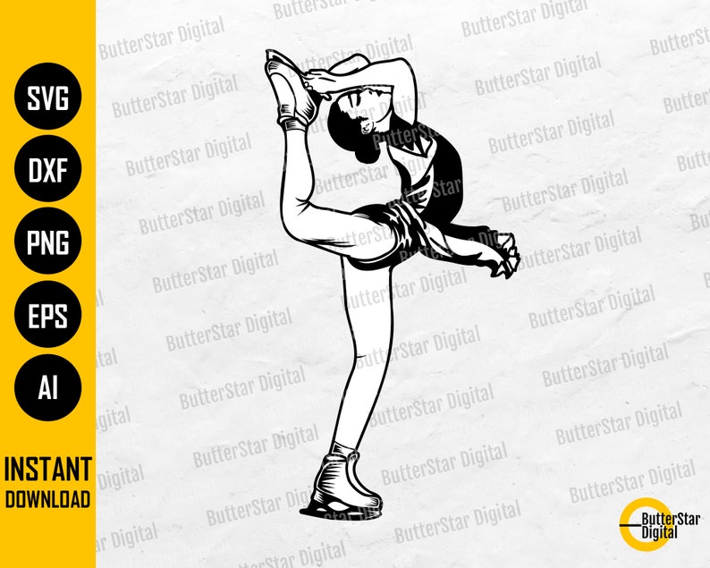 Figure Skating SVG Woman Ice Skater SVG Ice Skate - Etsy
