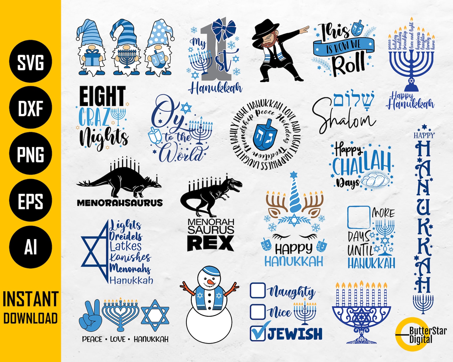 Hanukkah BUNDLE SVG Funny Hanukah SVG Chanukah Jewish - Etsy