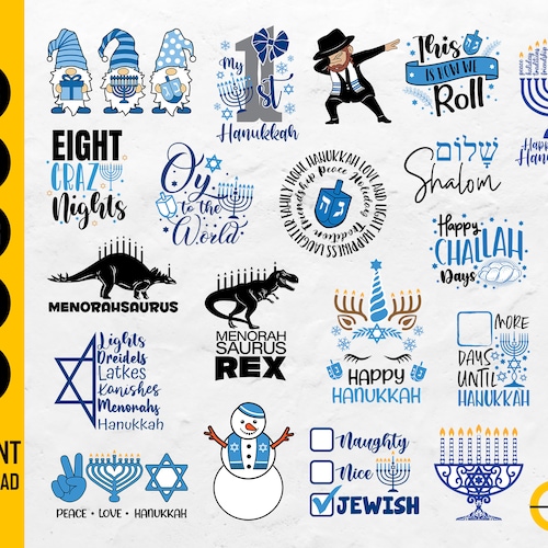 Hanukkah Digital Clipart Chanukah Digital Ornaments Jewish - Etsy