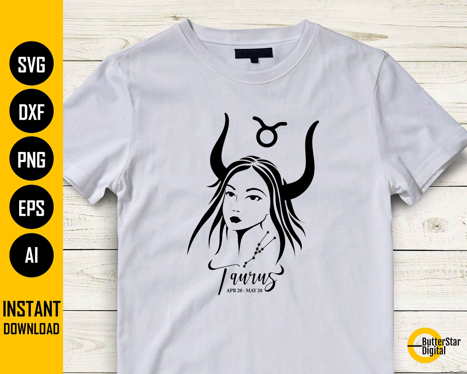 Taurus Girl SVG Zodiac Sign SVG Astrology SVG Horoscope Svg Cricut ...