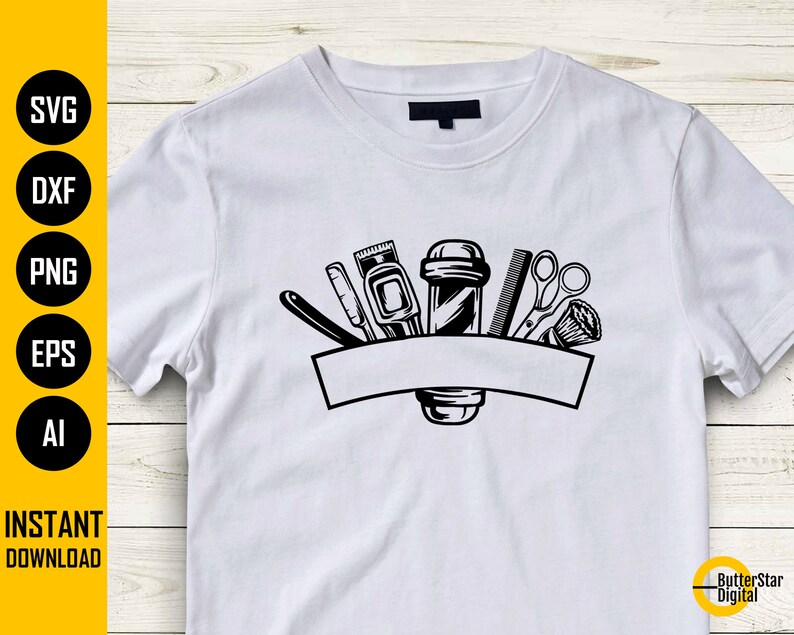 Barbershop Monogram SVG Barber SVG Razor Blade Clippers - Etsy