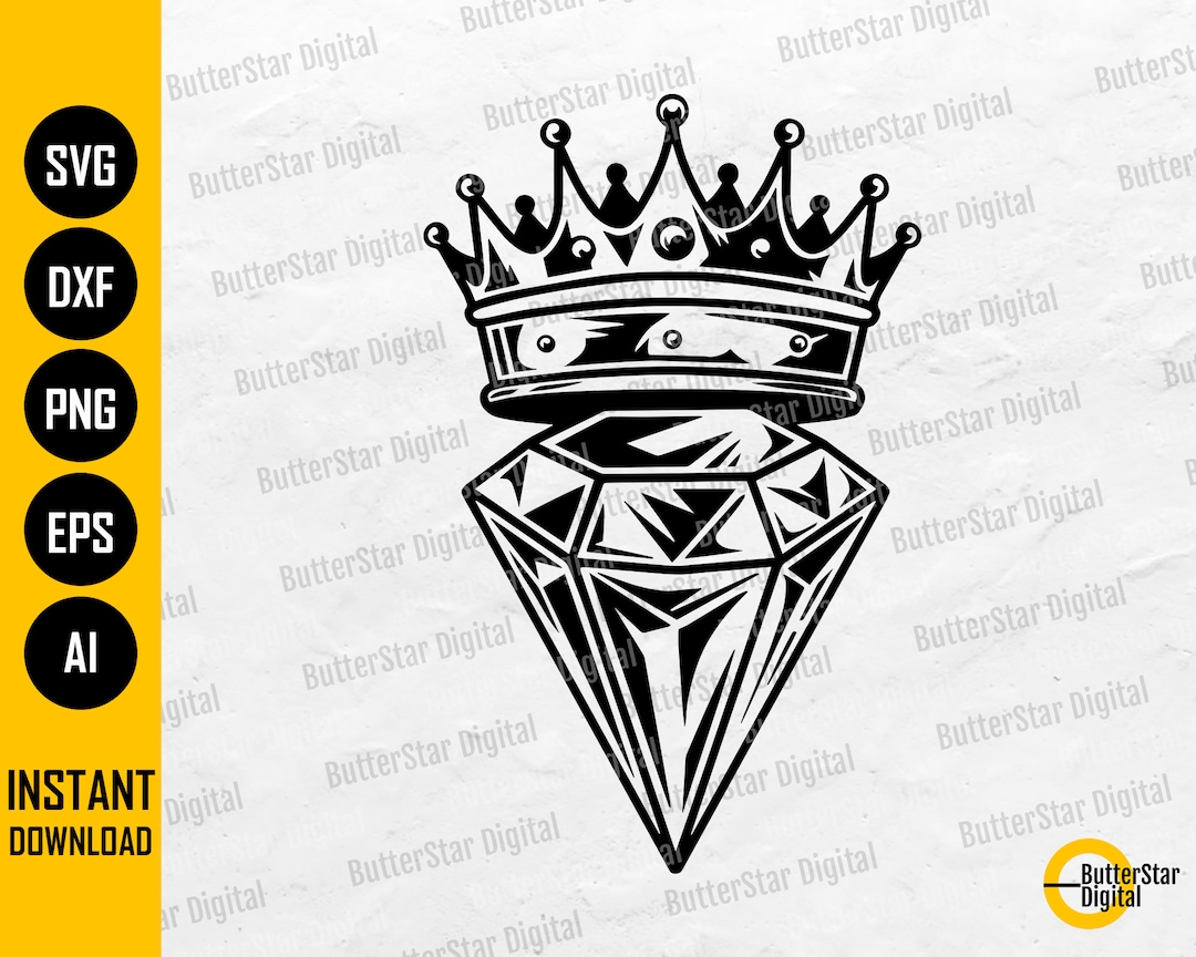 Diamond With Crown SVG | King SVG | Queen SVG | Rich Millionaire Royal ...