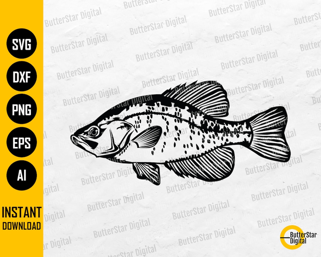 Crappie Fish SVG | Panfish Fishing SVG | Angling SVG | Fish Decals ...