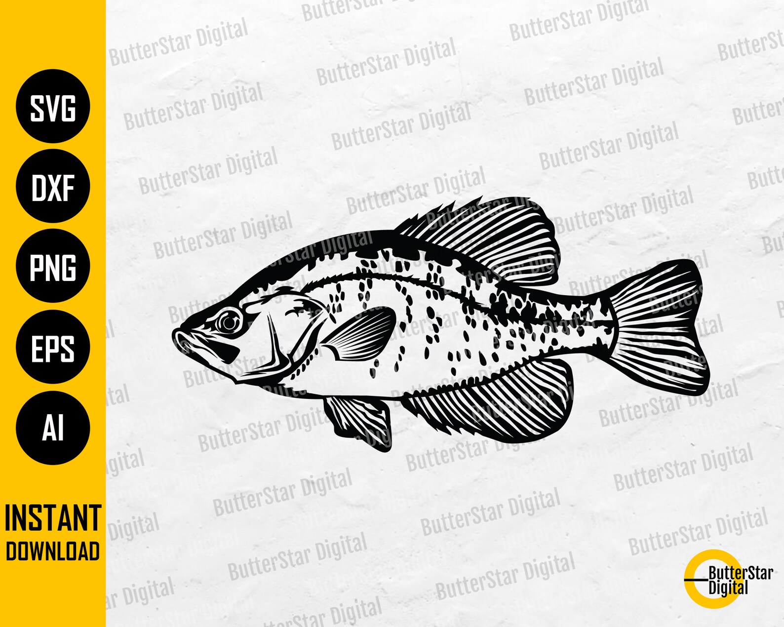 Crappie Fish SVG | Panfish Fishing SVG | Angling SVG | Fish Decals ...