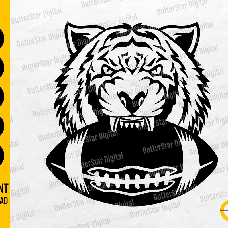 Tiger Football Svg - Etsy